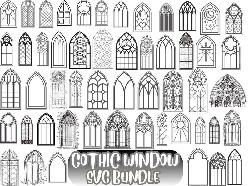 Gothic Window SVG Bundle: Cut Files for Cricut (digital Download) - Etsy