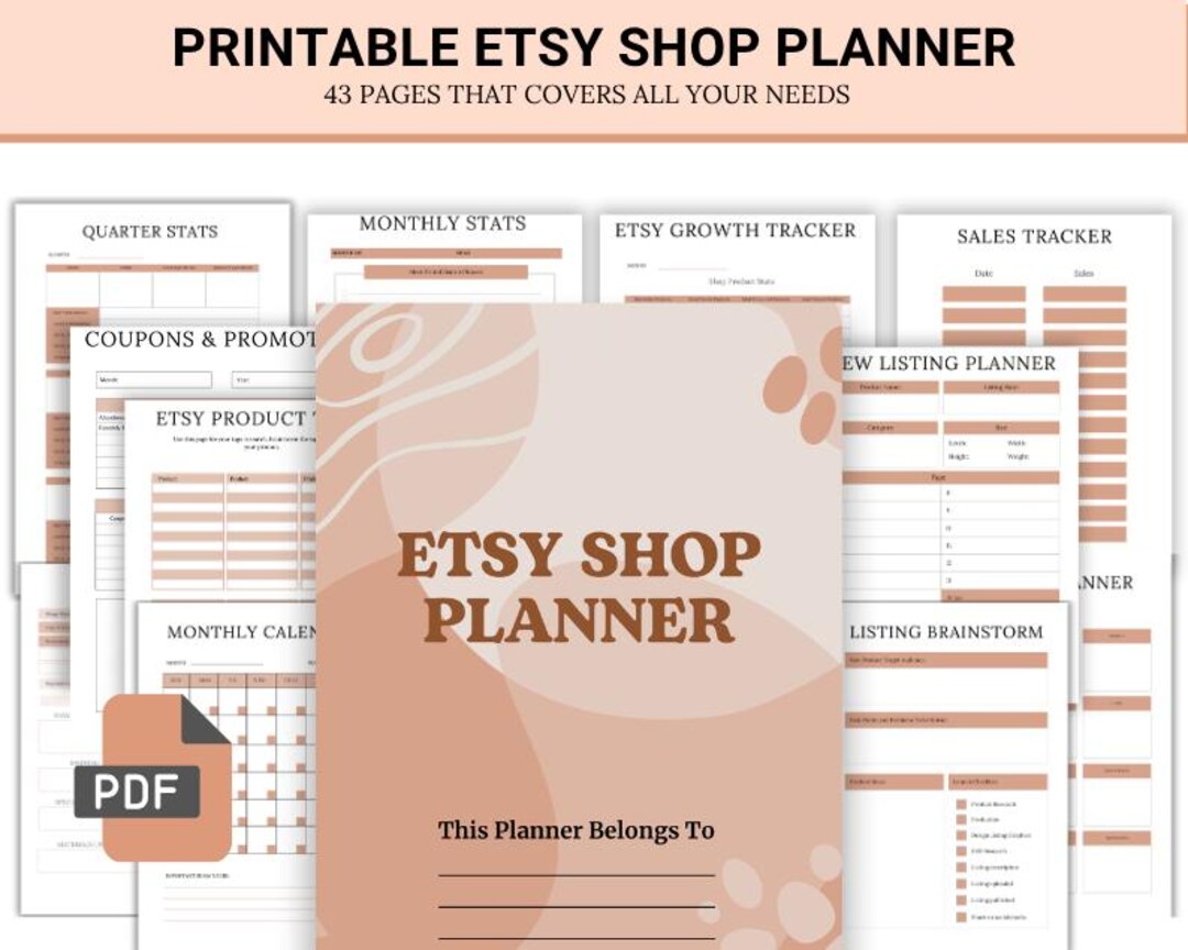 Etsy Shop Planner Printable | Seller Organizer PDF | Product Listing ...