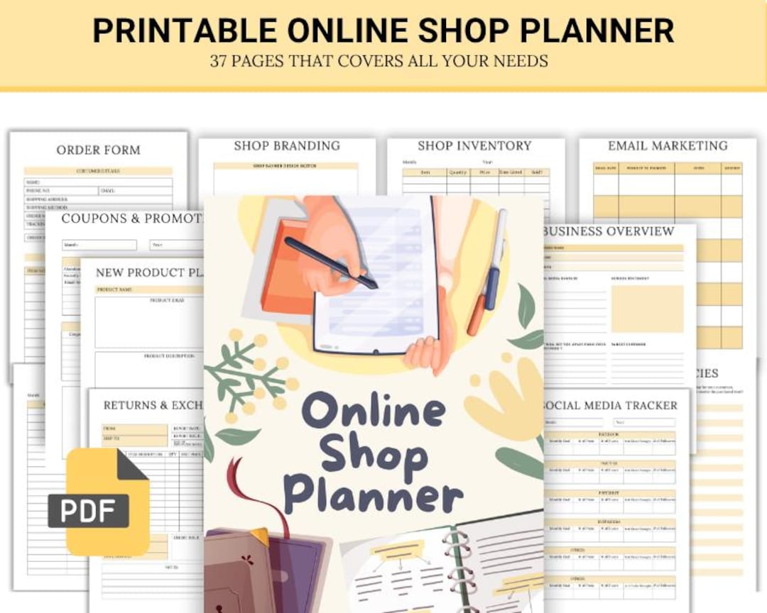 Online Shop Planner Printable | Inventory & Order Tracker, Product ...