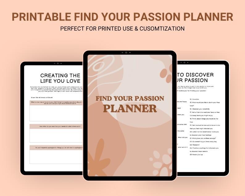 Find Your Passion Planner Printable | Life Purpose Workbook, Mission ...