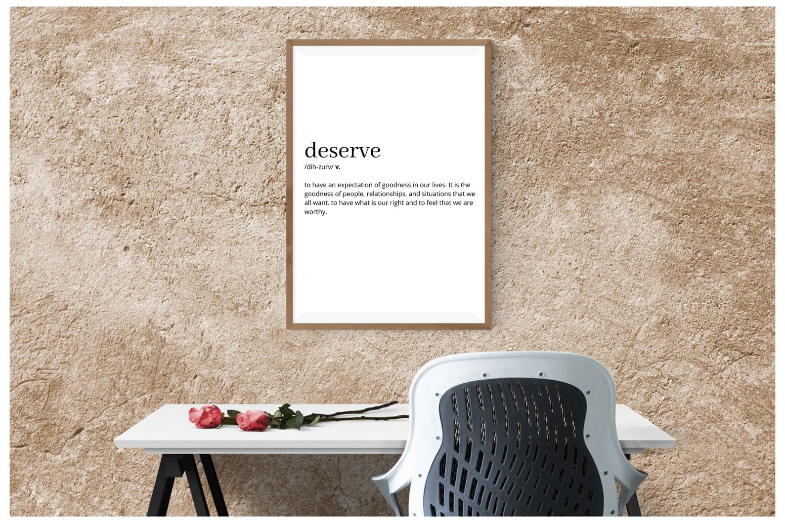 Deserve Definition Printable Wall Art, Deserve Poster, Deserve Quote ...