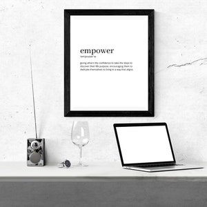 Empower Definition Printable Wall Art, Empower Poster, Empower Quote ...