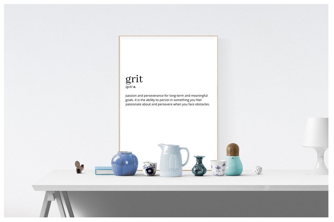 Grit Definition Printable Wall Art, Grit Print, Grit Poster, Grit Quote ...