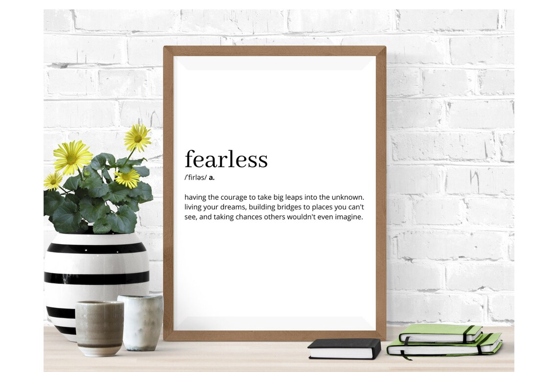 Fearless Definition Printable Wall Art, Fearless Quote, Fearless Poster ...