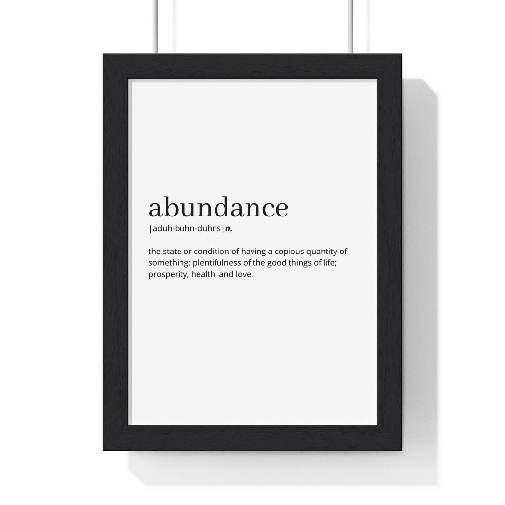 Abundance Definition Printable Wall Art, Abundance Poster, Abundance ...