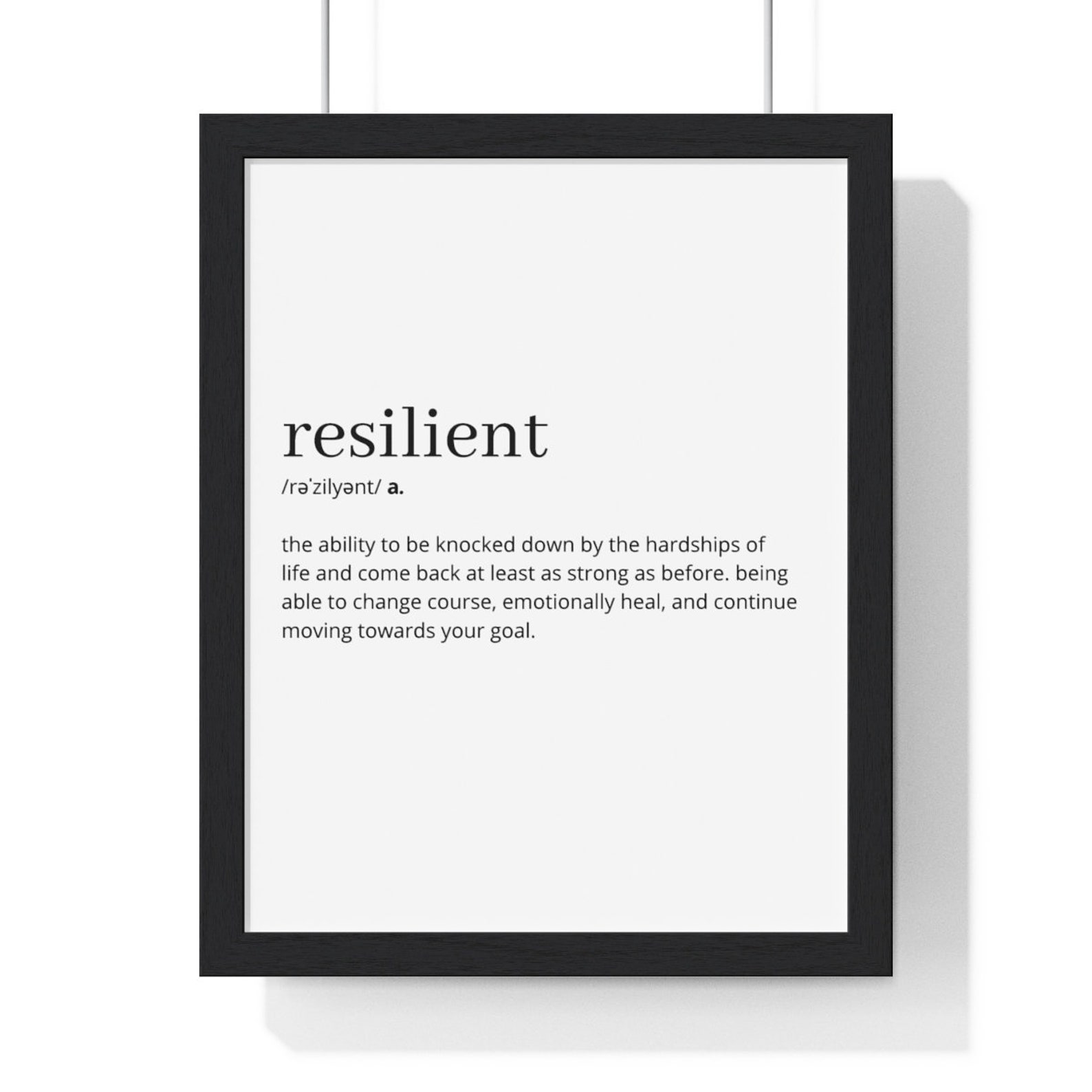 Resilient Definition Printable Wall Art, Resilient Quote, Resilient ...