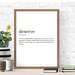 Deserve Definition Printable Wall Art, Deserve Poster, Deserve Quote ...