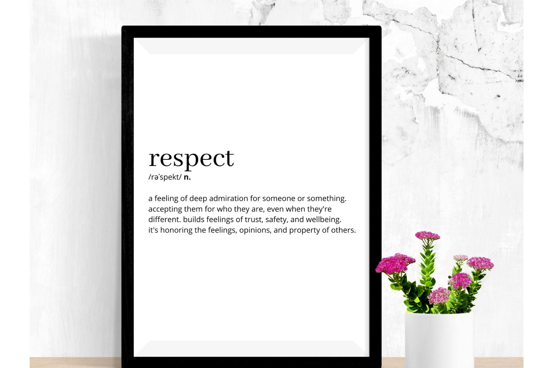 Respect Definition Printable Wall Art, Respect Poster, Respect Quote ...