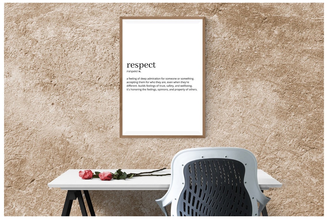 Respect Definition Printable Wall Art, Respect Poster, Respect Quote ...