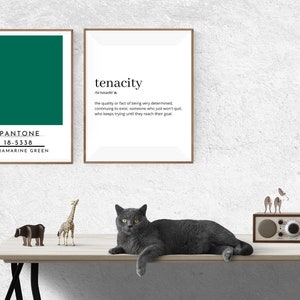 Tenacity Definition Printable Wall Art, Tenacity Quote, Tenacity Poster ...
