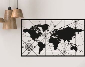 World Map Dxf | Etsy