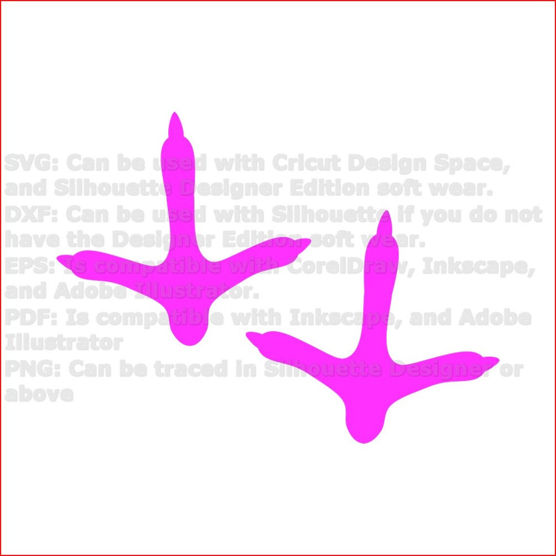 Turkey Feet Silhouette Svg Cricut Cut File Digital Download | Etsy