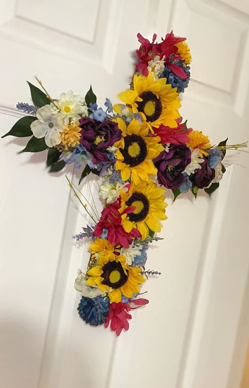 Sunflower Cross Wreath - Etsy
