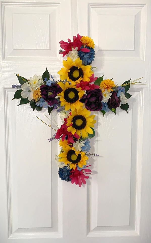 Sunflower Cross Wreath - Etsy