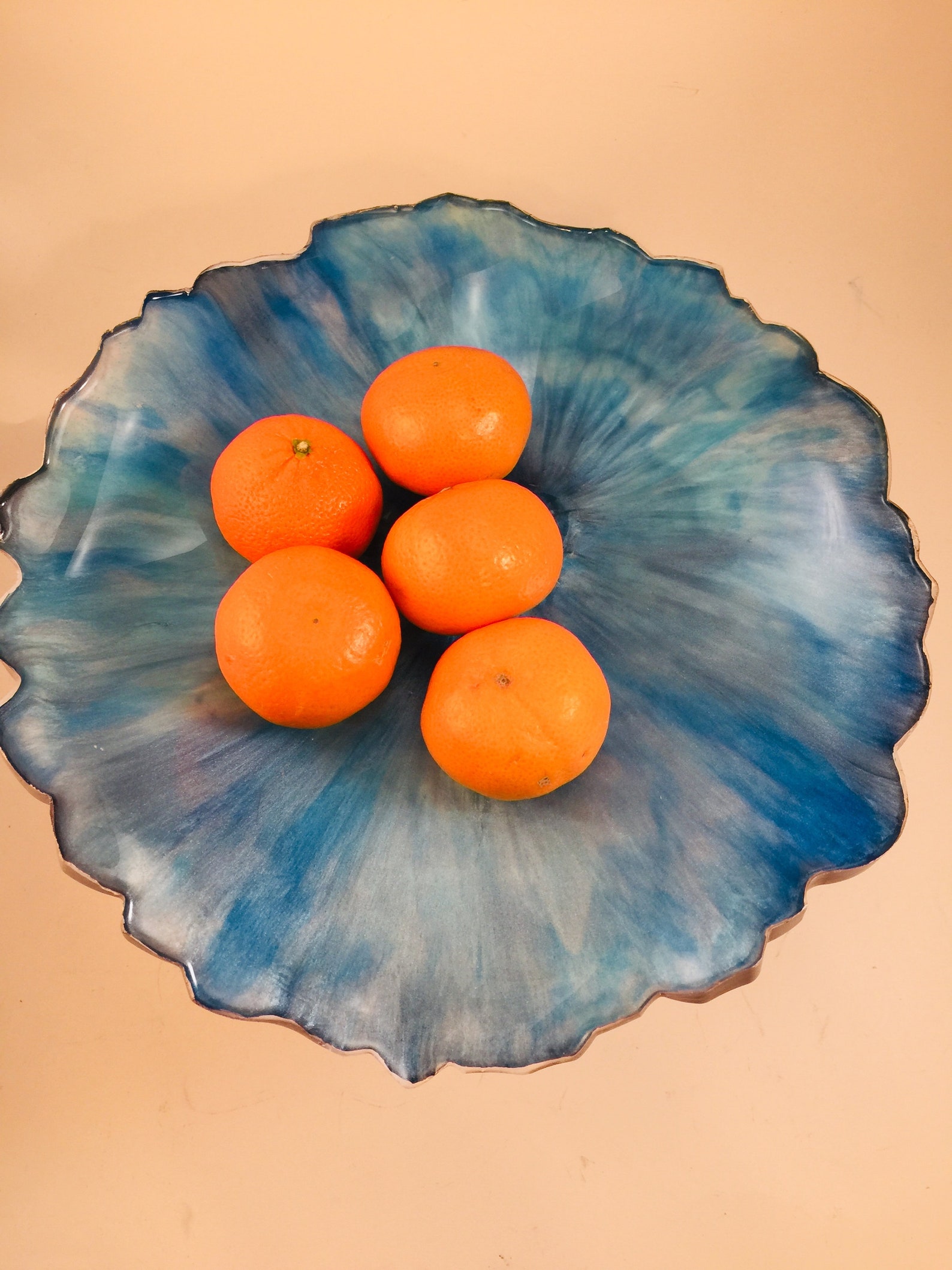 Burst of Blue 10” Trinket Dish - Etsy