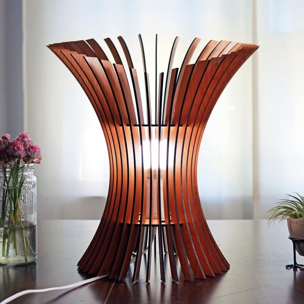 Laser Cut Wood Lamp - Etsy
