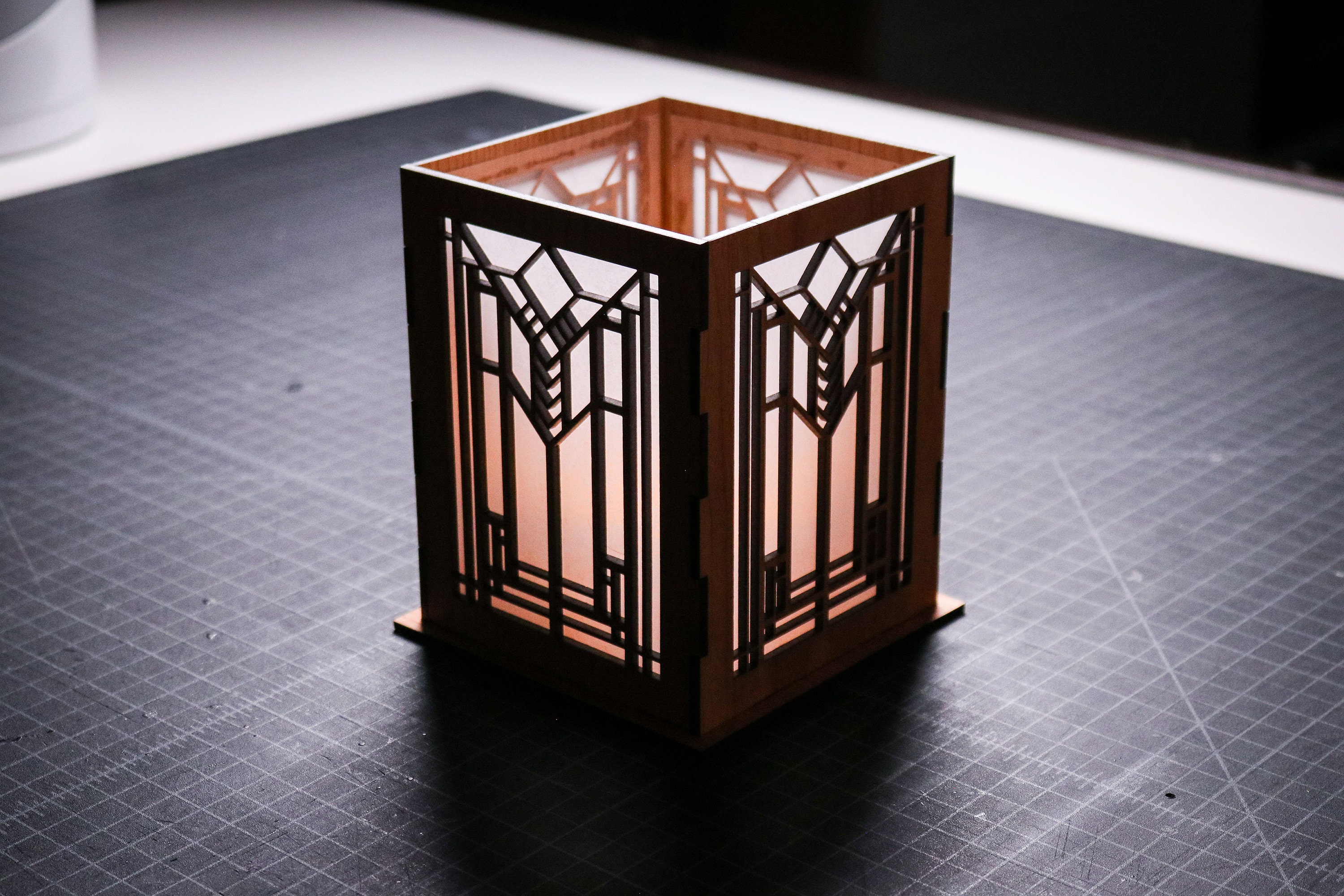 Frank Lloyd Wright Inspired Candle Box (laser Cut SVG Digital File and ...
