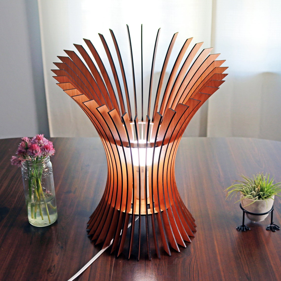 Wood Shell Lamp laser Cut SVG Digital File and Instructions - Etsy