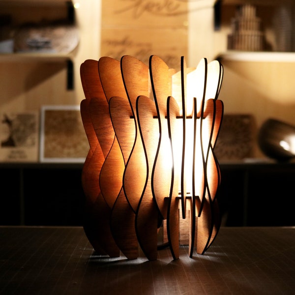 Laser Cut Wood Lamp - Etsy
