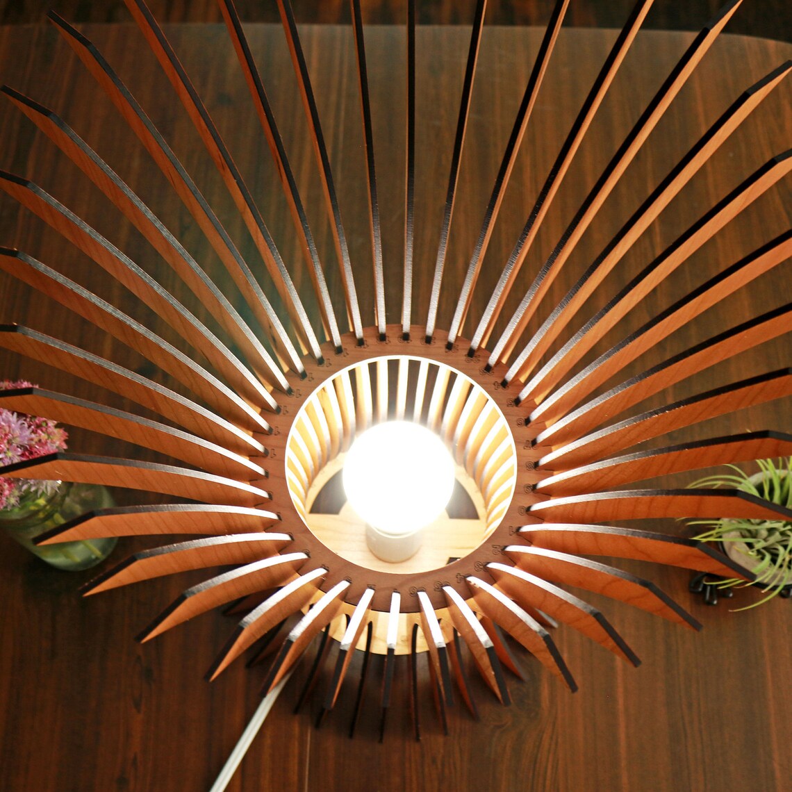 Wood Shell Lamp laser Cut SVG Digital File and Instructions - Etsy