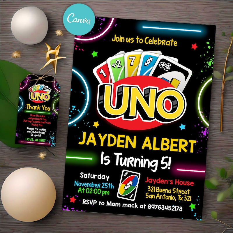 Uno Birthday Party - Etsy