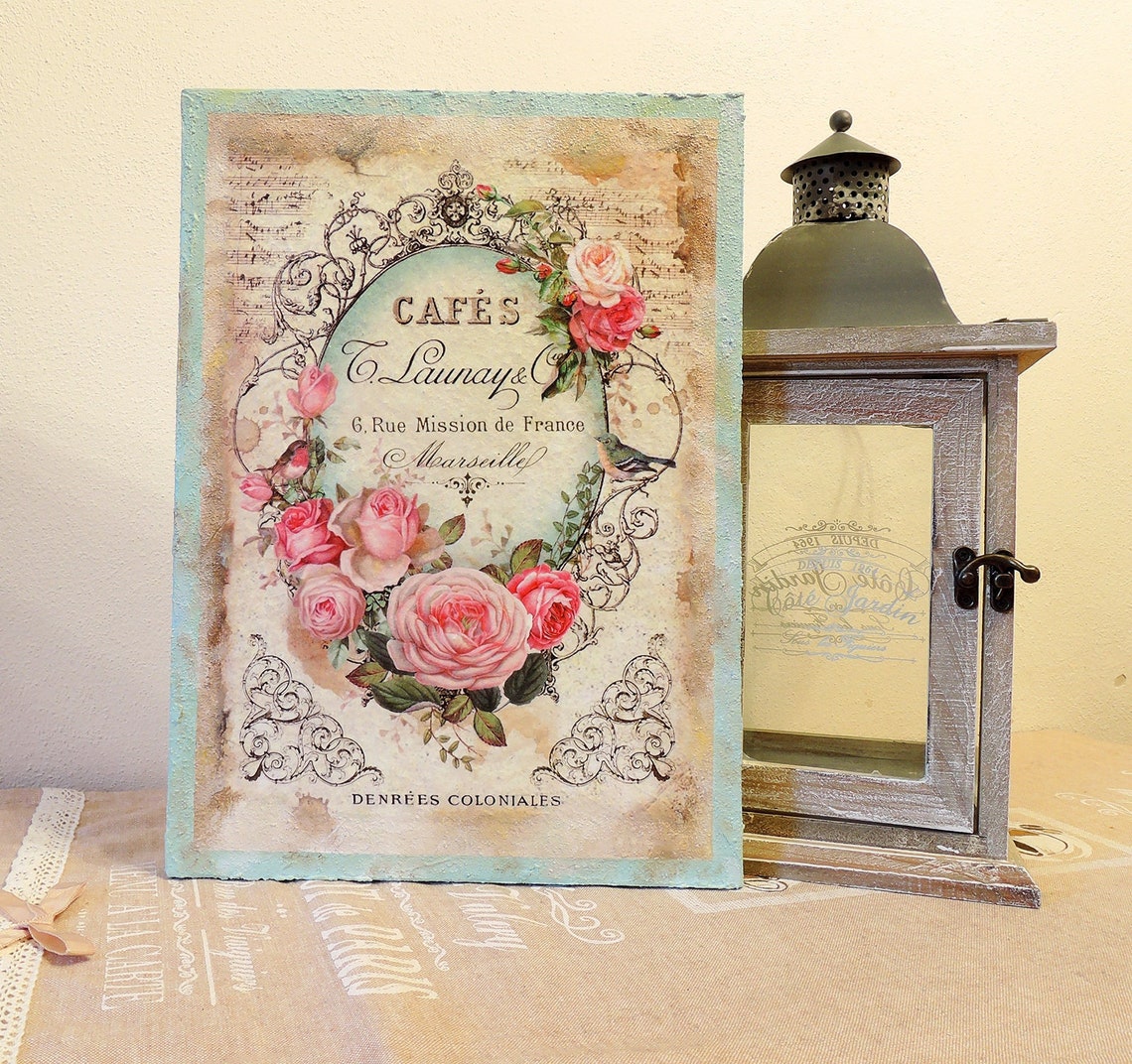Canvas Wall Art Decoupage, Fresco Effect on Canvas, Art Prints, Wall ...