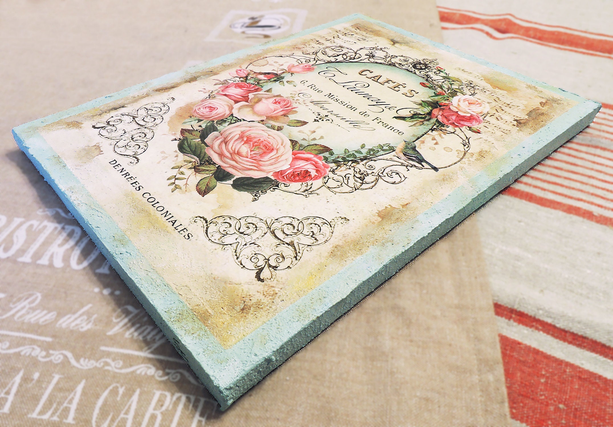 Canvas Wall Art Decoupage, Fresco Effect on Canvas, Art Prints, Wall ...
