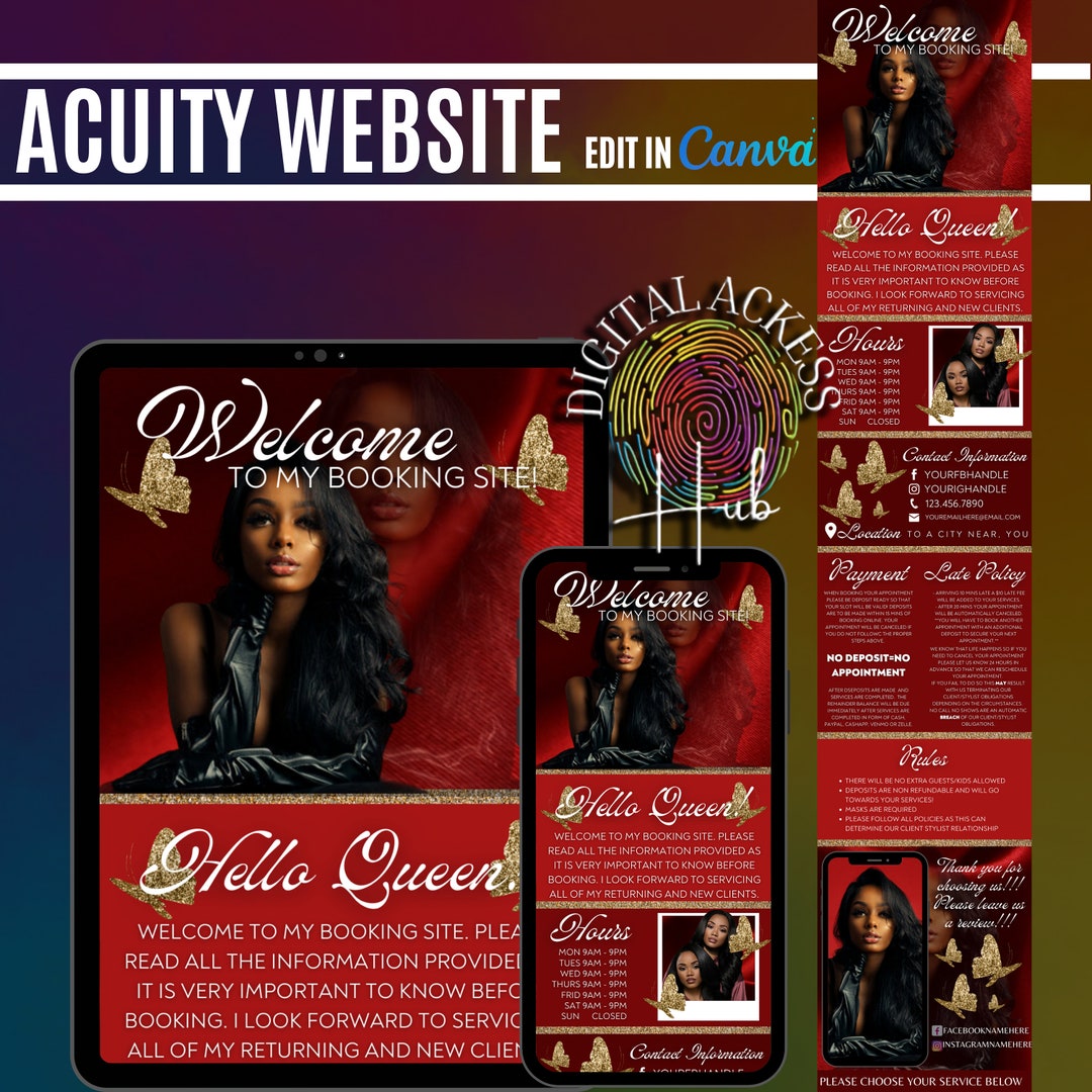 DIY Acuity Site, Acuity Scheduling Template, Booking Site Template ...