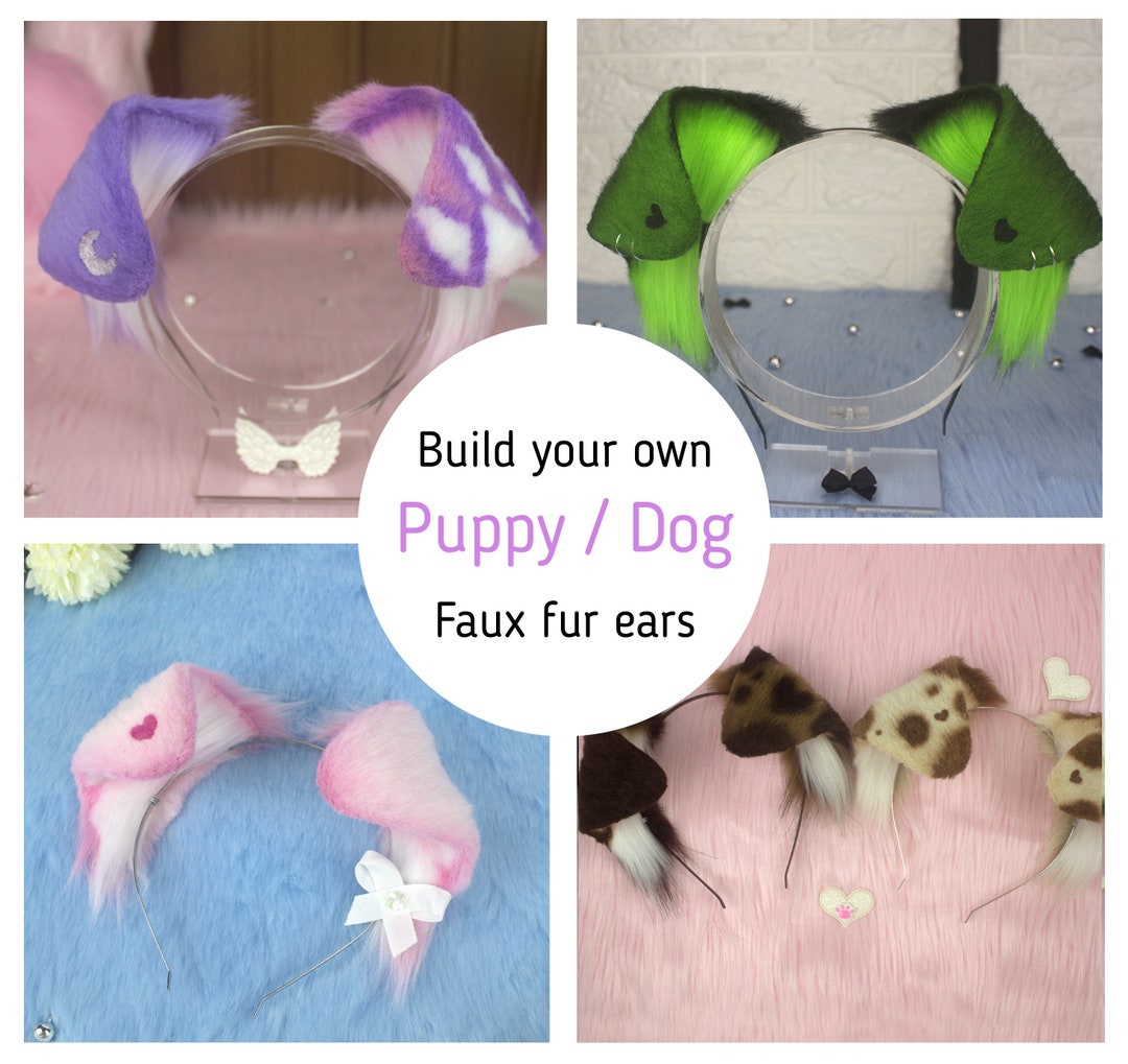 Build Your Own Puppy Ears / Dog Faux Fur Ears | Custom Faux Fur Ears ...