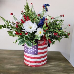 Large American Flag Container Centerpiece - Etsy