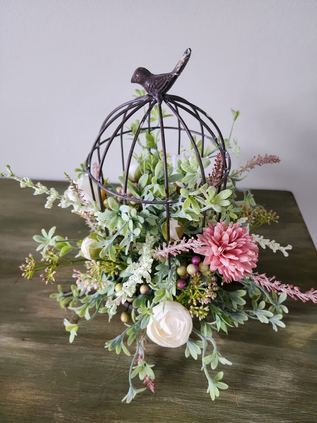 Antiqued Bird Cage Centerpiece - Etsy