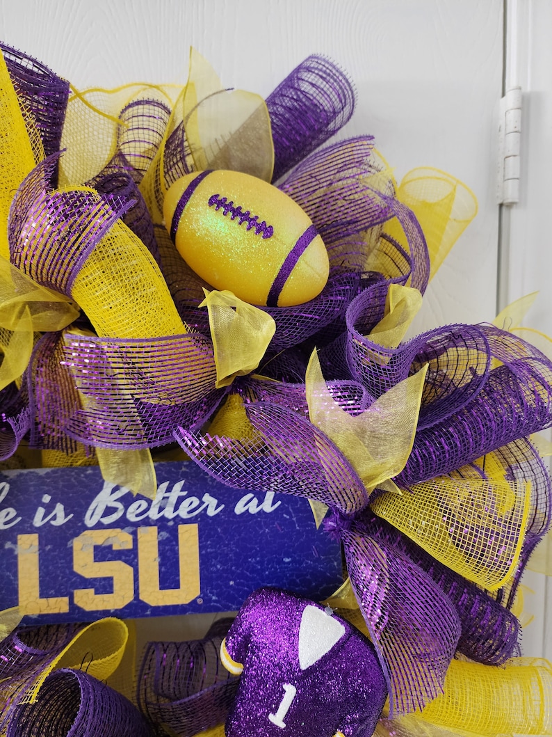 LSU Deco Mesh Wreath - Etsy