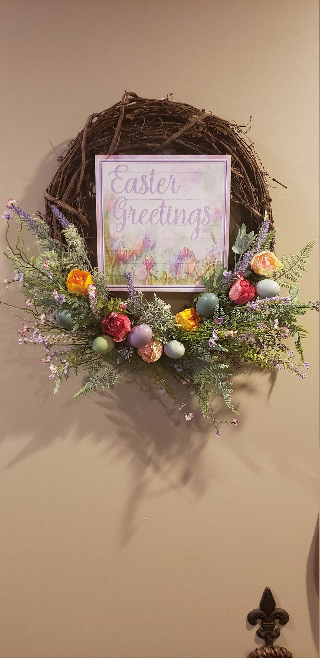 Easter Greetings Grapevine Wreath - Etsy