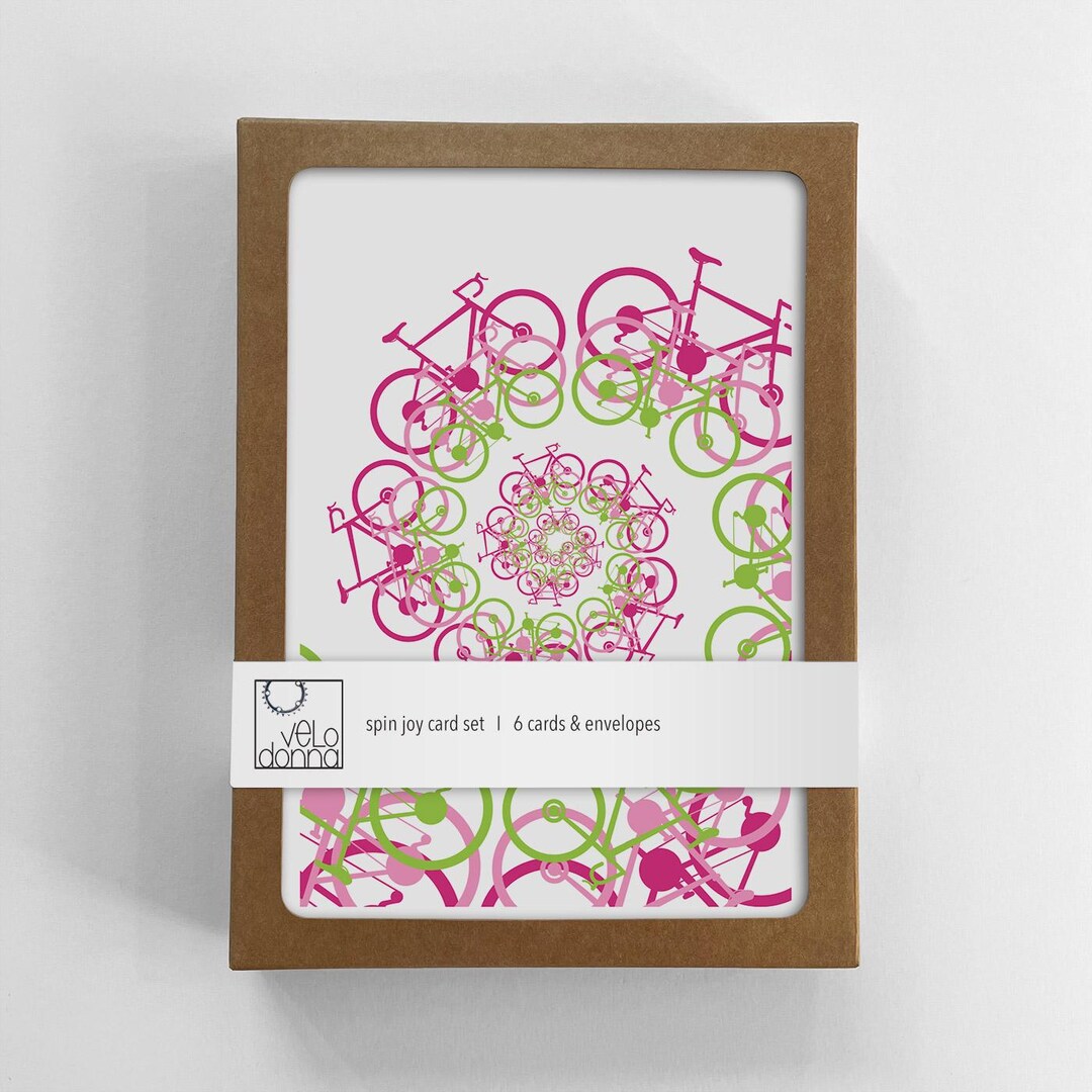 Boxed Set of 6 Cycling Greeting Cards - Unique Gift for Bicycle Lovers ...