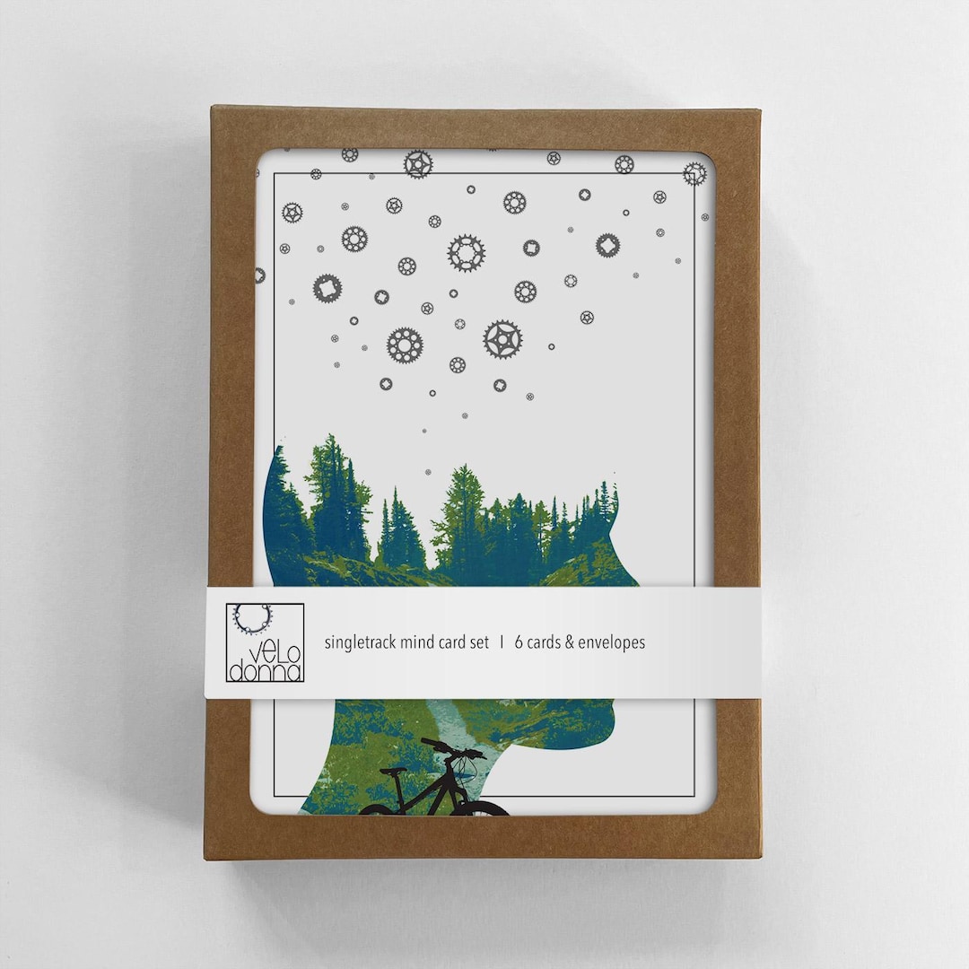 Boxed Set of 6 Cycling Greeting Cards - Unique Gift for Bicycle Lovers ...