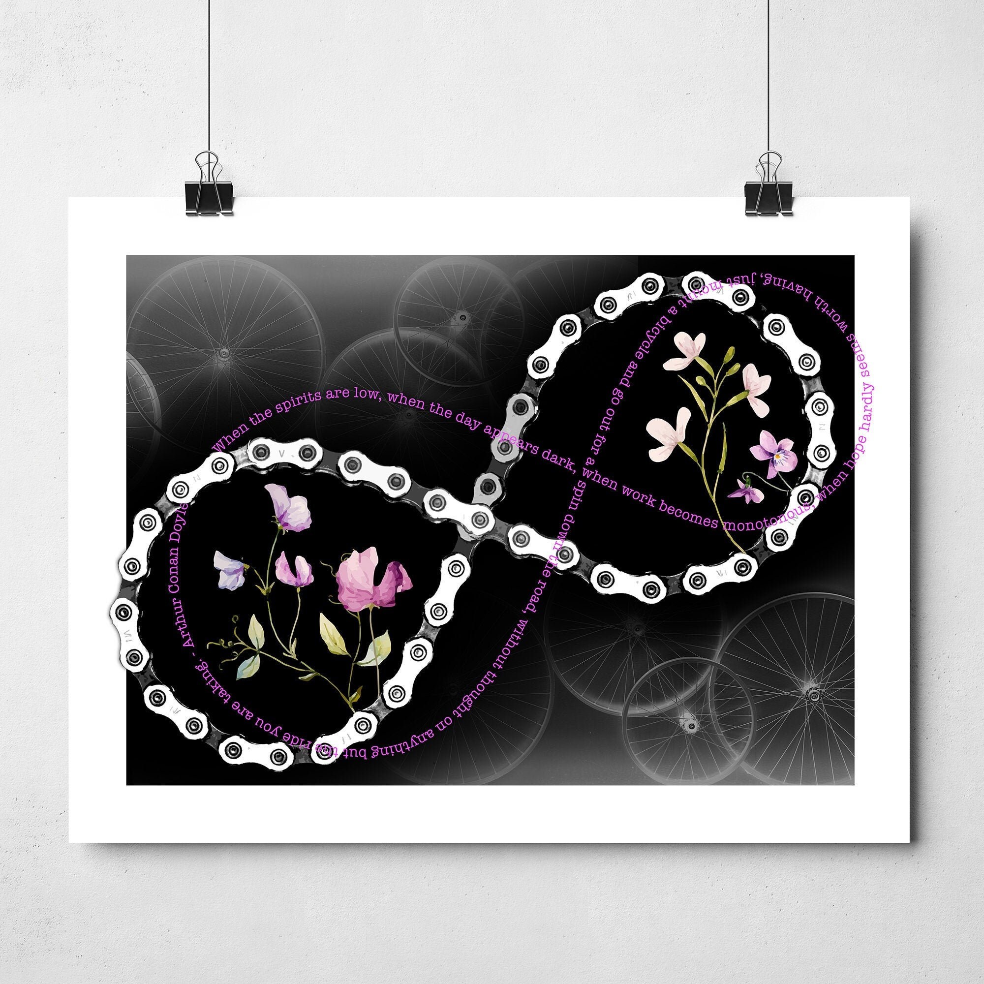 Cycling Print - Bike Chain Infinity Symbol With Inspirational Quote ...