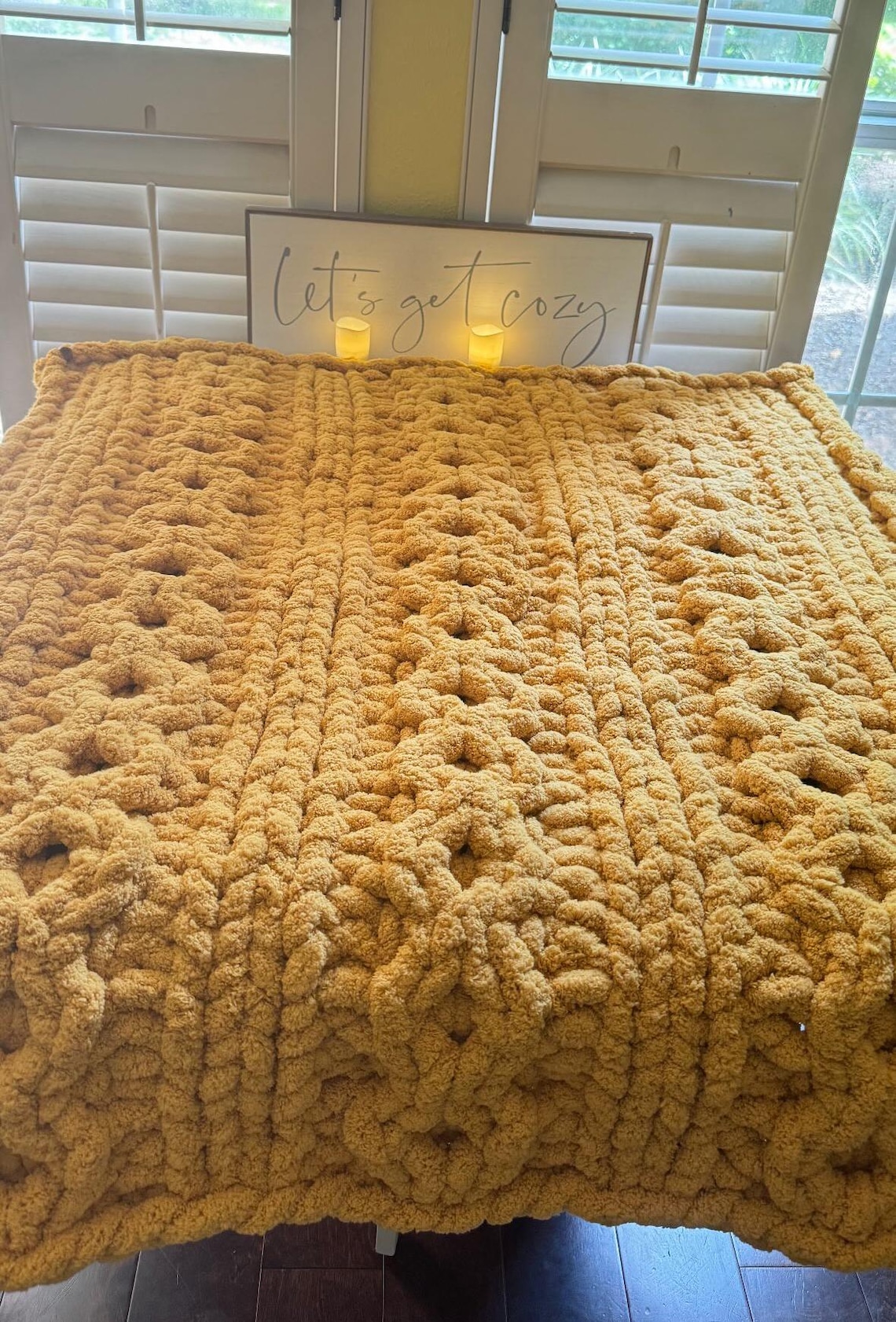 How to Make a Honeycomb Chunky Knit Blanket PDF Tutorial - Etsy