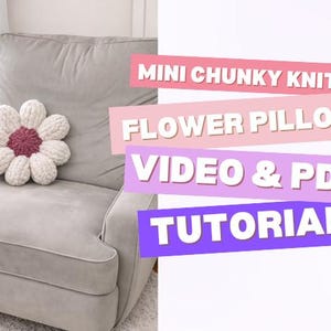 Finger Knit Chunky MINI Flower Pillow Tutorial- Pattern, Teen Decor ...
