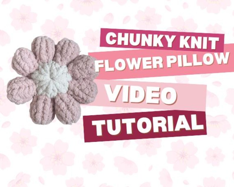 Finger Knit Chunky MINI Flower Pillow Tutorial- Pattern, Teen Decor ...