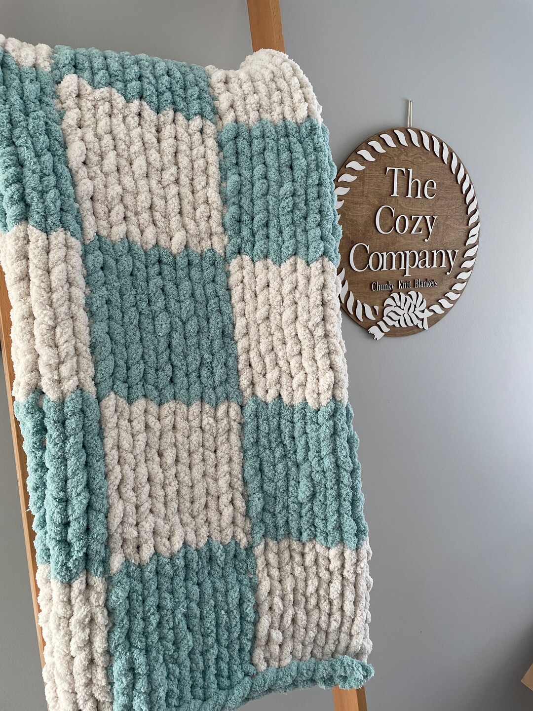 How to Make a Checkered Chunky Knit Blanket PDF Tutorial - Etsy