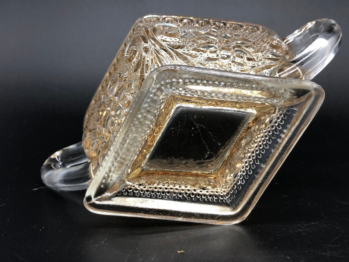 Indiana Glass Sandwich Pattern Diamond Shaped Open SugarBowl | Etsy