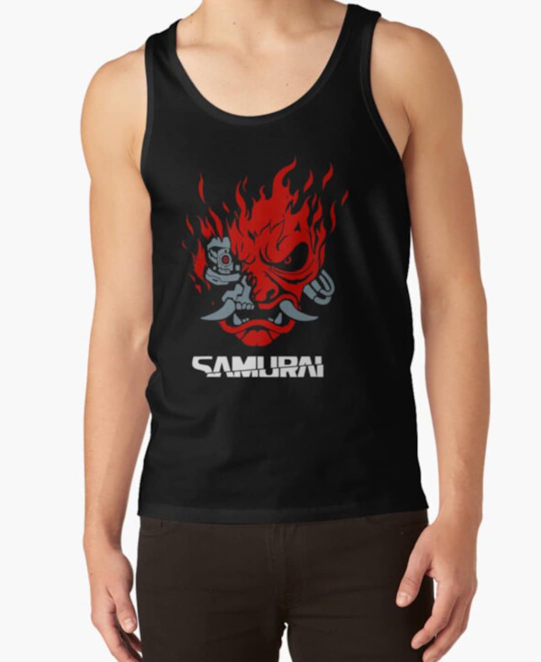 Samurai Retro Japanese Tank, Japanese Gaming Tank Top, Shirts, Meiji ...