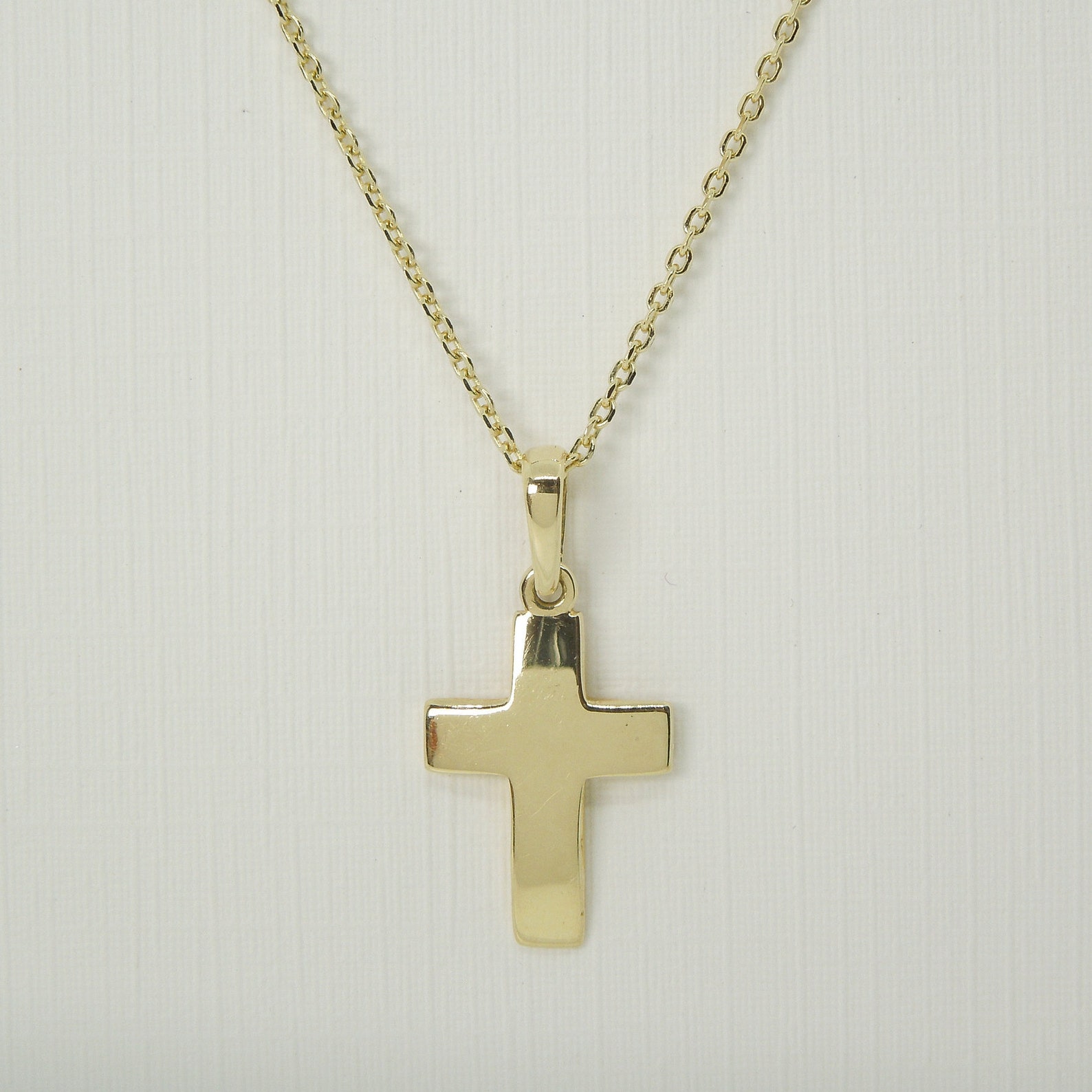14K Yellow Gold Cross Necklace Small Gold Cross Pendant Gold - Etsy Italia