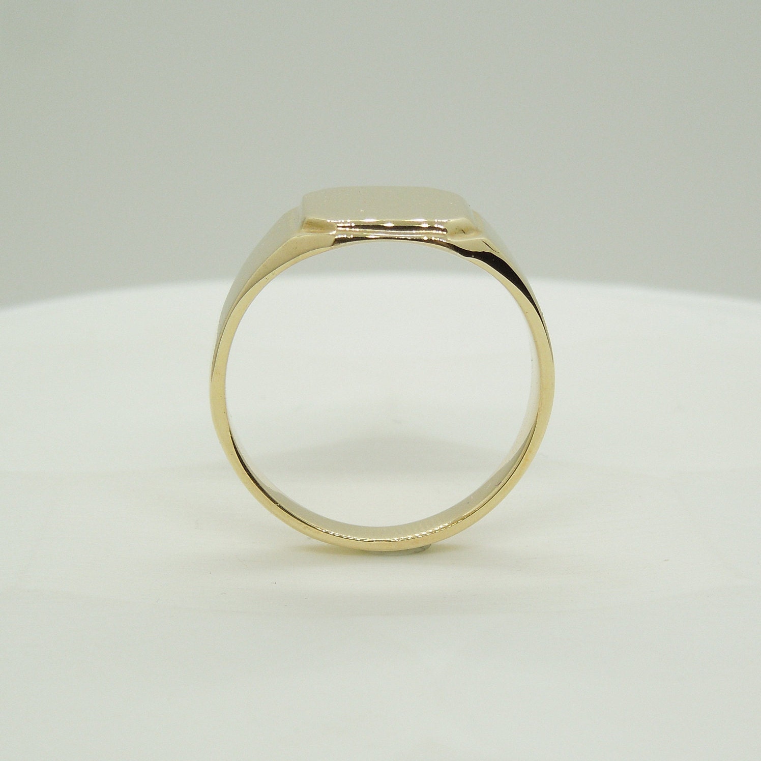 14K Yellow Gold Octagon Signet Ring, Octagon Ring, Gold Signet Ring ...