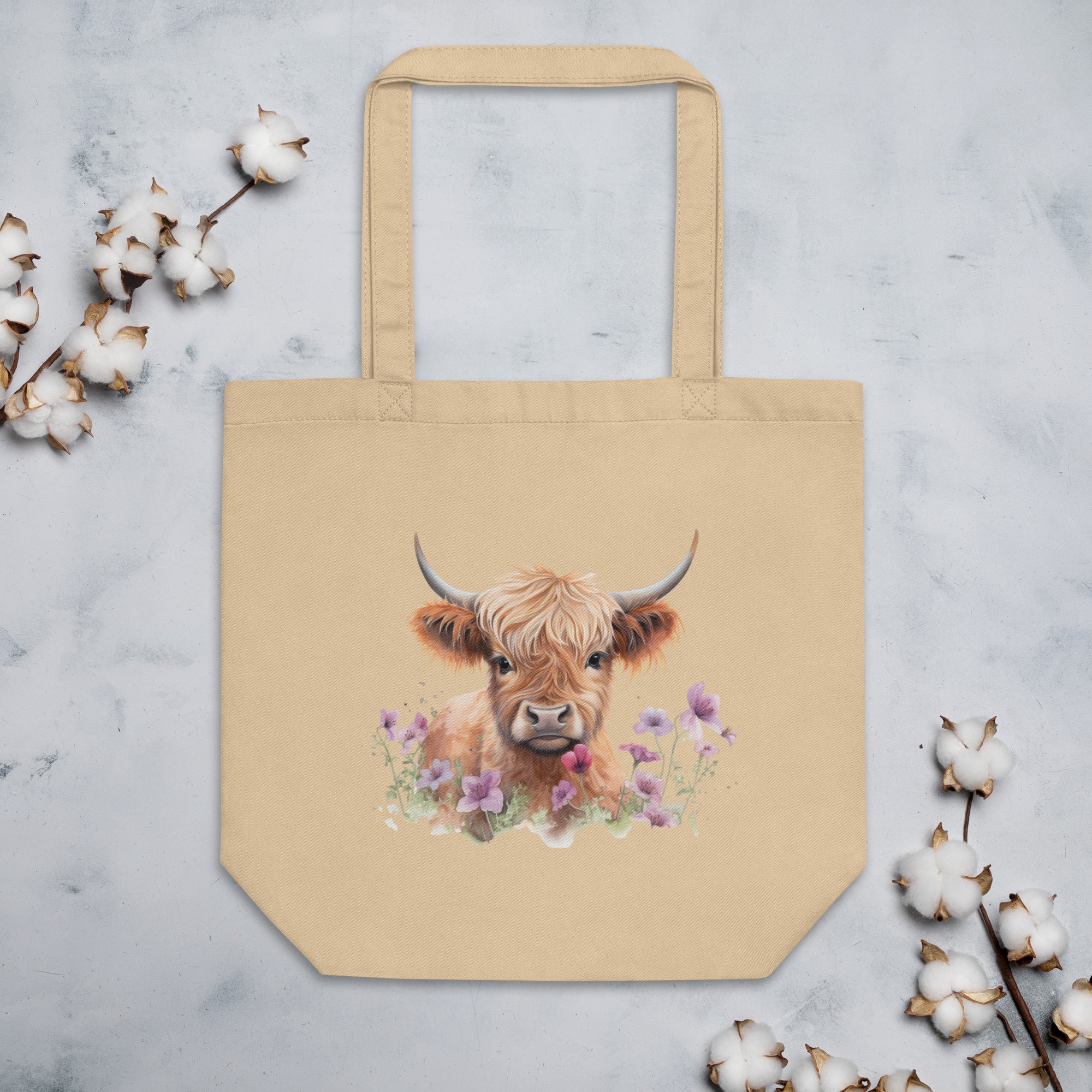 Highland Cow Eco Tote Bag, Highland Cow Bag, Highland Cow Tote, Fluffy ...