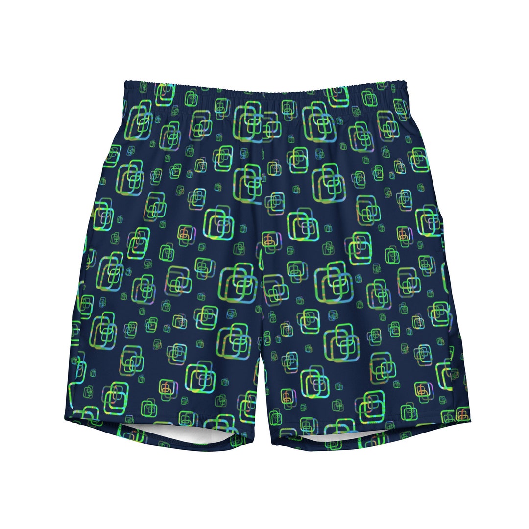 Graphic Men's Swim Trunks | Unique Swim Shorts | Fun Pattern Board ...