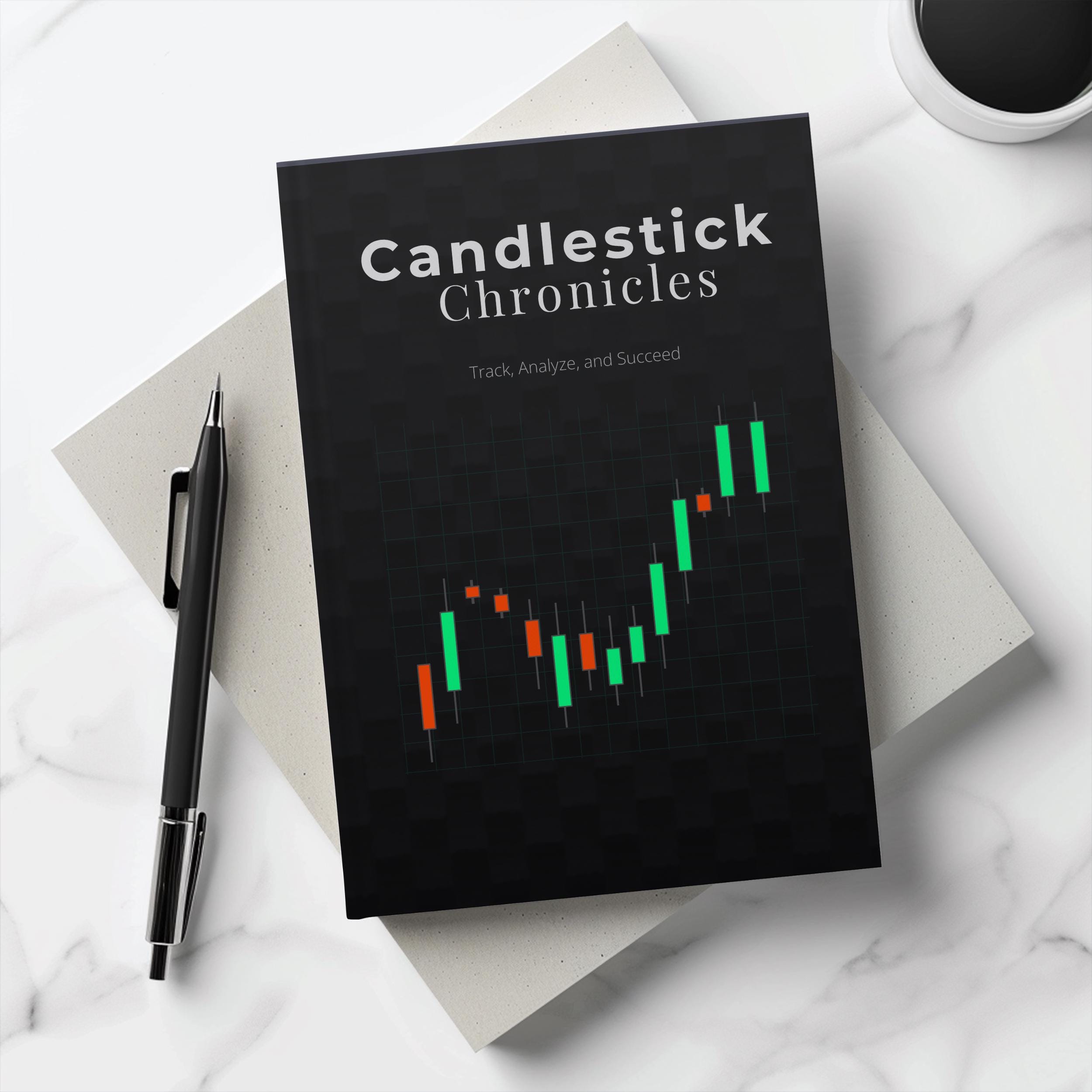 Candlestick Chronicles Trading Journal | Matte Hardcover Notebook for ...