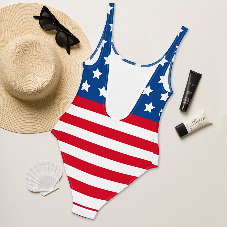 American Flag Swimwear | 4th of July | Patriotic One Piece Swim Suit ...