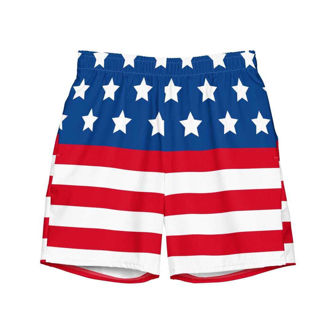 4th of July Swim Trunks | Patriotic Stars | Flag Stripes and Stars ...