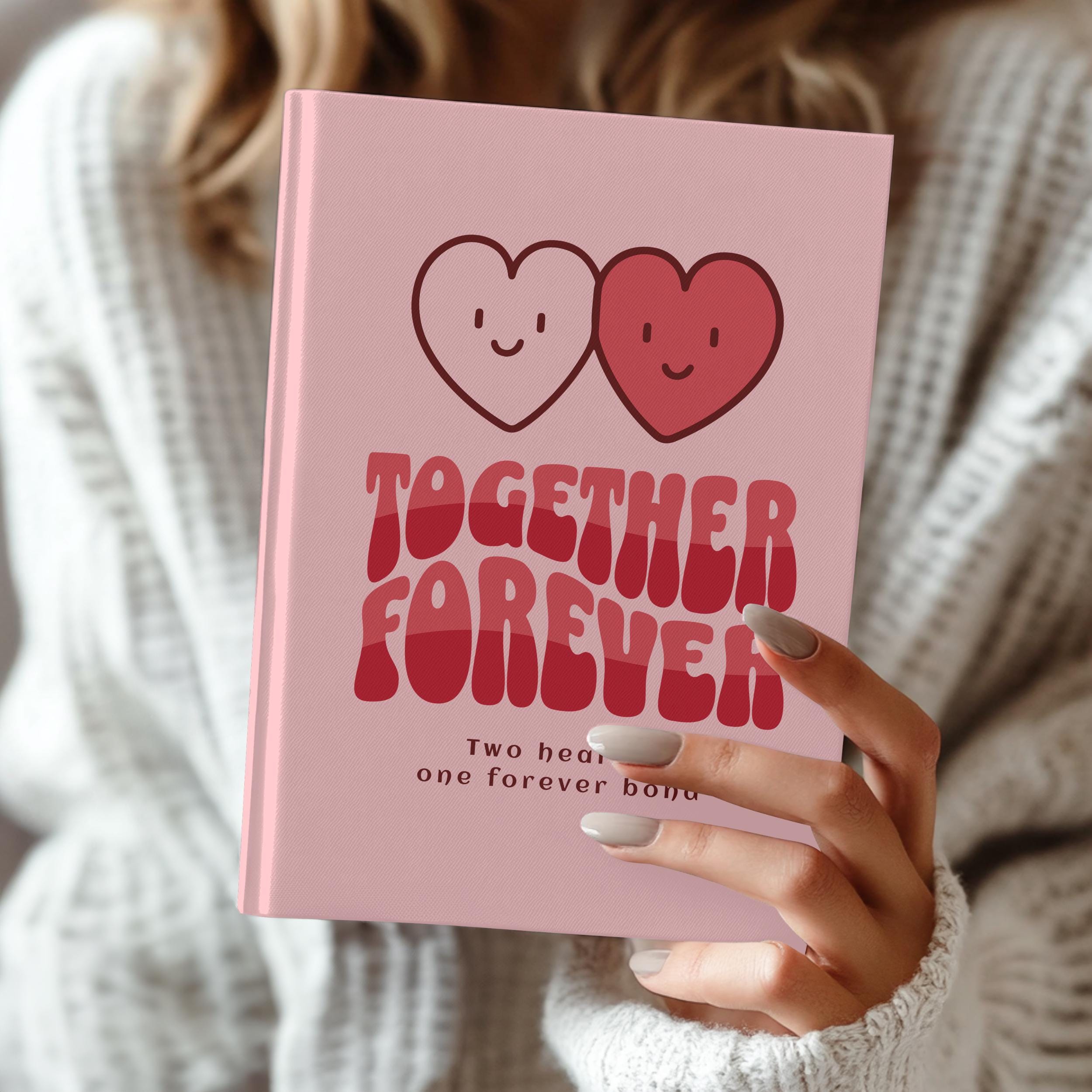 Valentine's Day Hardcover Journal - "together Forever" Cute Heart ...